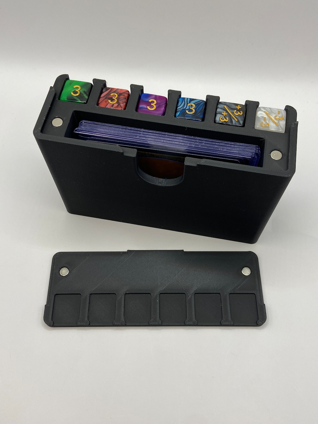 Dice Track Deck Box - Card Box With Dice Slots to Hold 30 Standard ...
