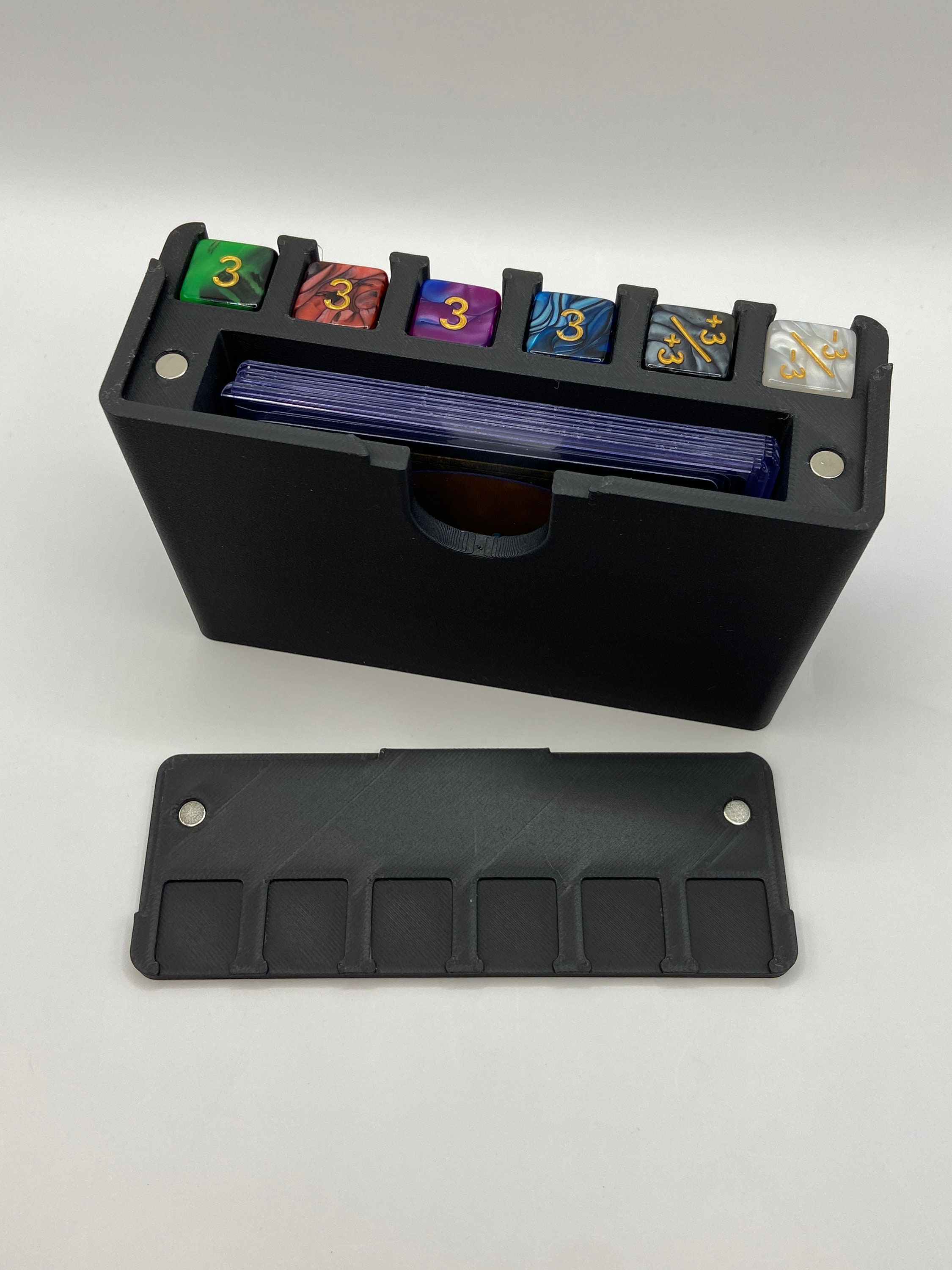 STL 3D Print File For: Dice Track Deck Box - Card Box With Dice Slots ...