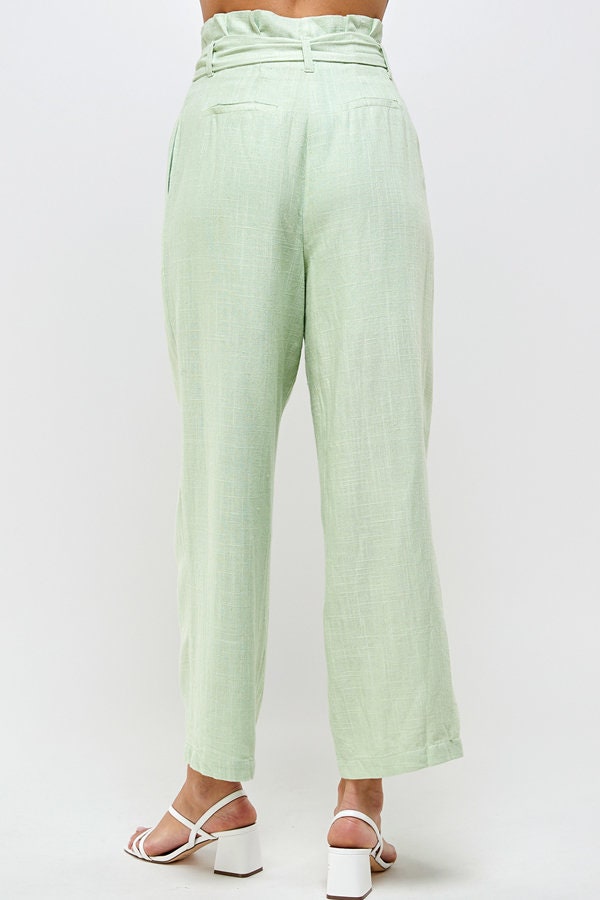 High Waist Pleated Linen Pants/ Summer Pants/ Wide Leg Pants/ - Etsy