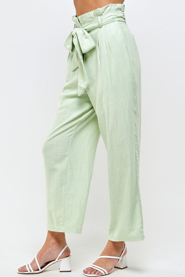 High Waist Pleated Linen Pants/ Summer Pants/ Wide Leg Pants/ - Etsy