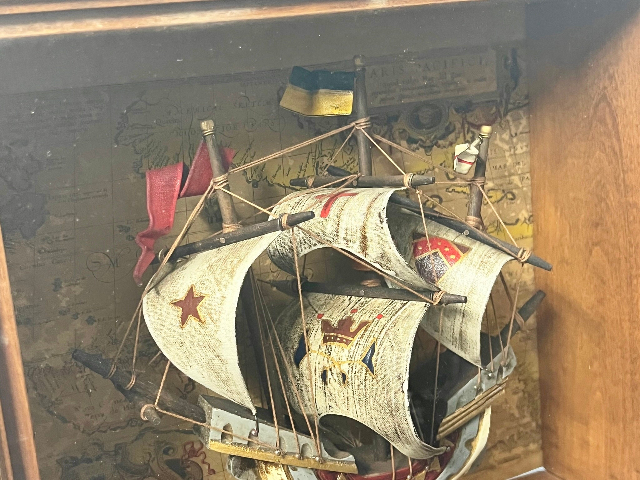 Queen & the Mayflower Ships | Shadow Box | Vintage 1970s | Wall ...