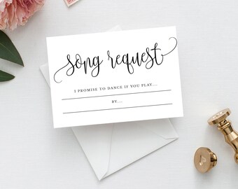 Wedding song request card printable file vintage | Etsy