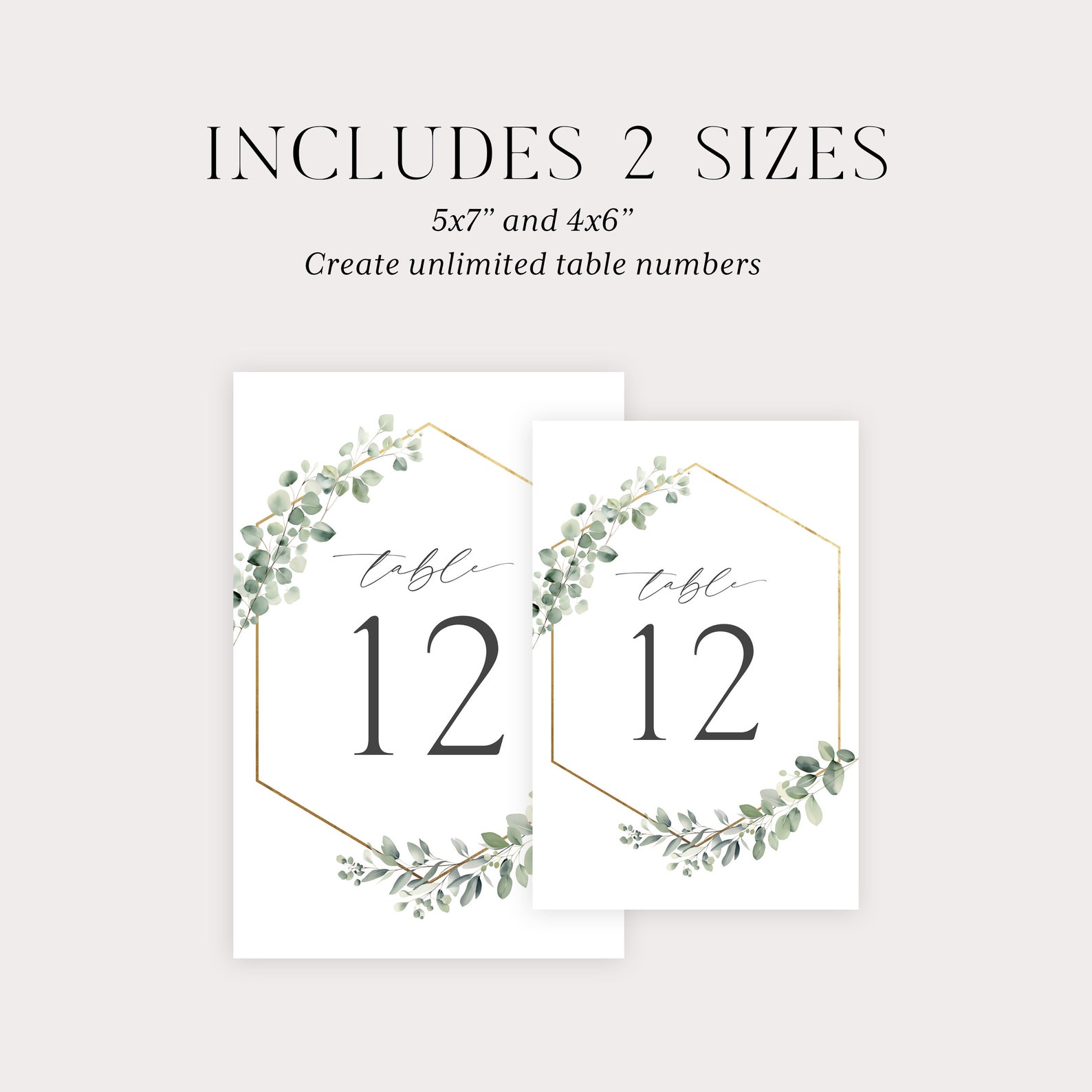 Printable Greenery Table Numbers, Printable Eucalyptus Table Numbers ...