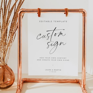 Minimalist Custom Sign Template, Create Your Own Sign, Modern Editable ...