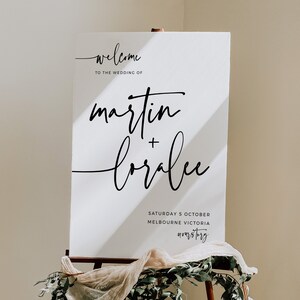 Wedding Welcome Sign Template, Welcome Poster, Modern Editable DIY ...