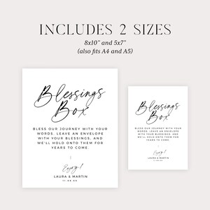 Blessing Box Well Wishes Wedding Sign, Instant Download, Words of ...