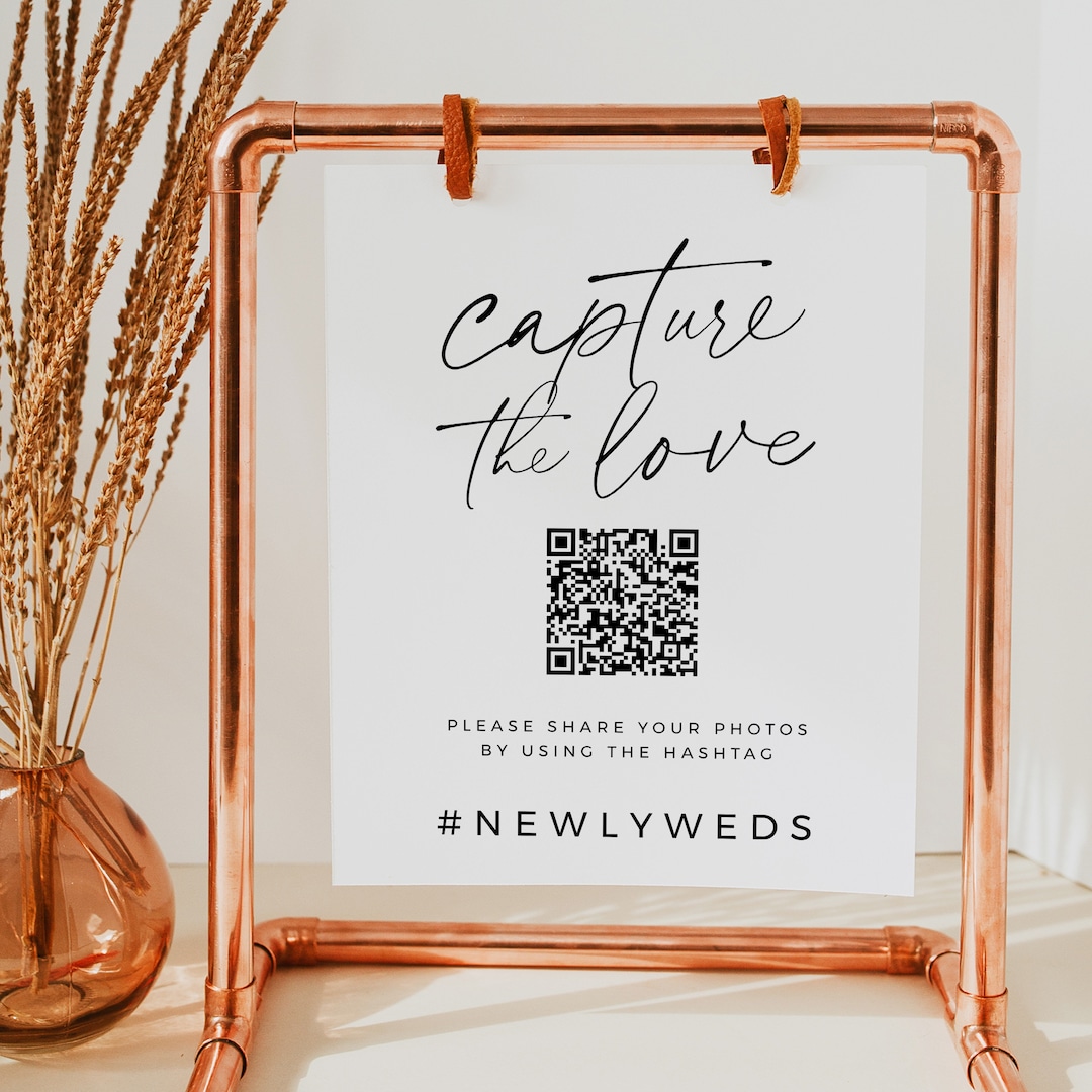 Comparta el código Qr de amor para bodas, capture el signo de hashtag ...