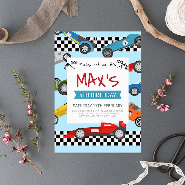 Speed Racer Birthday Invitation - Etsy
