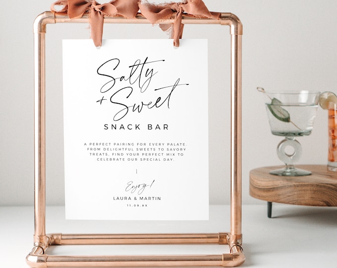 Snack Bar Sign Wedding Table Sign Bridal Shower Engagement Party Sign ...