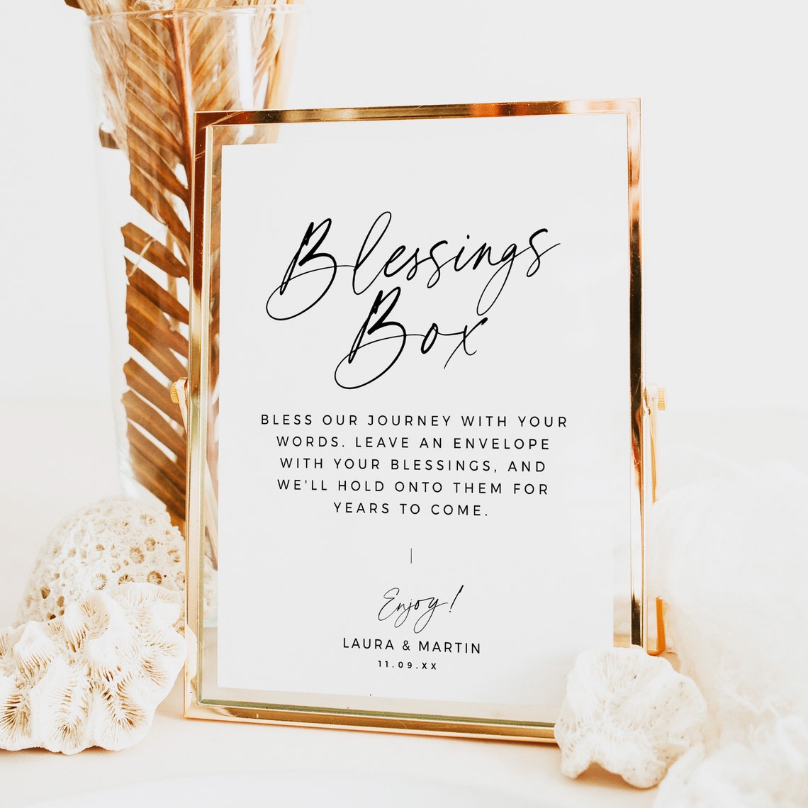 Blessing Box Well Wishes Wedding Sign, Instant Download, Words of ...