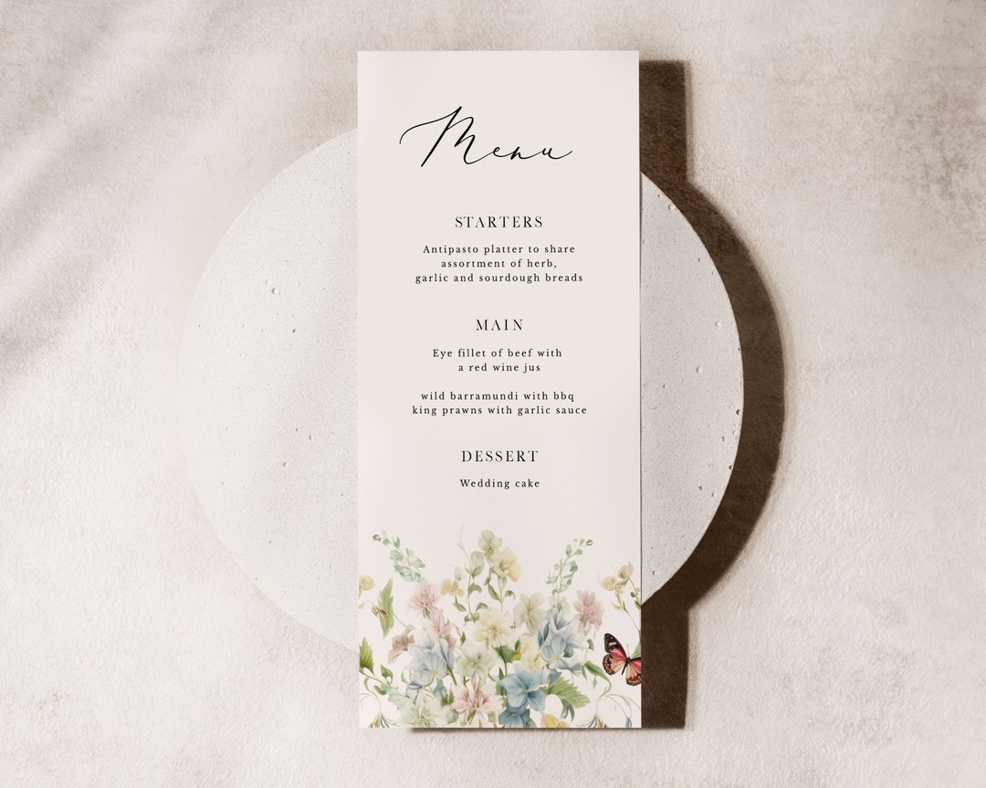 Regency Wedding Menu Template, Printable Eat Wedding Card, Vintage ...