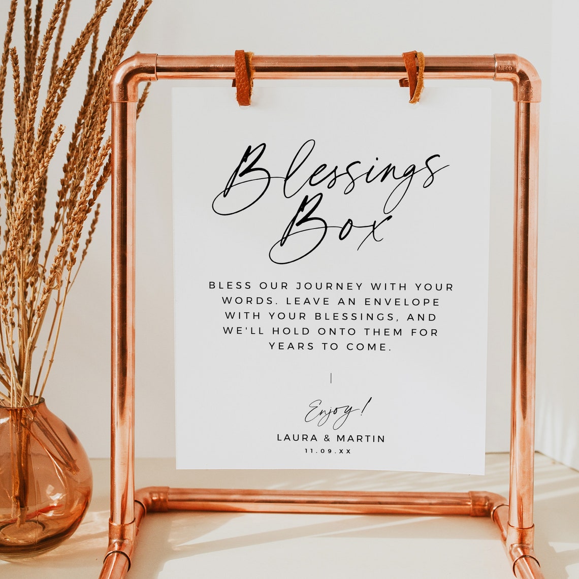 Blessing Box Well Wishes Wedding Sign, Instant Download, Words of ...