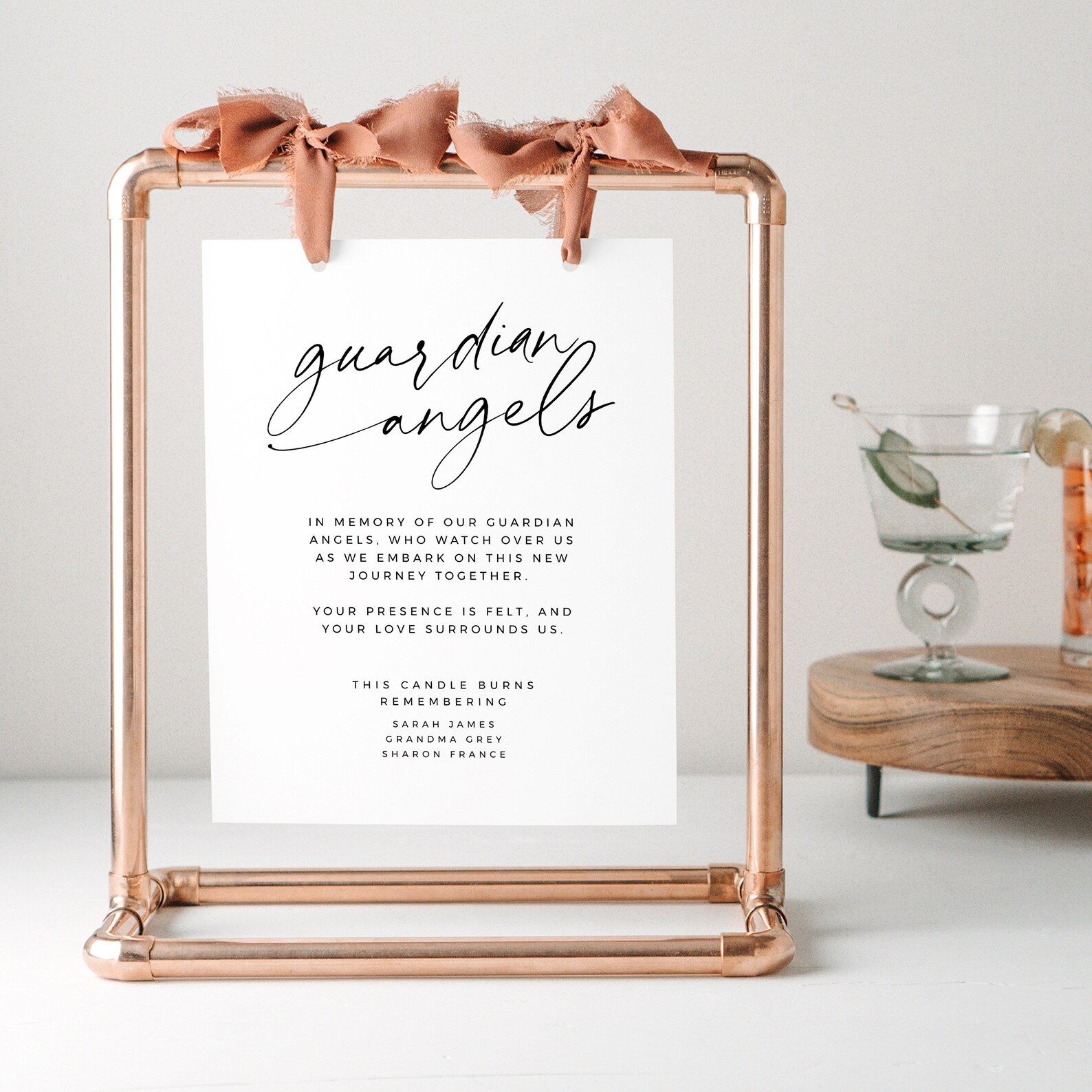 Printable Guardian Angels Sign, in Loving Memory Wedding Sign, Simple ...