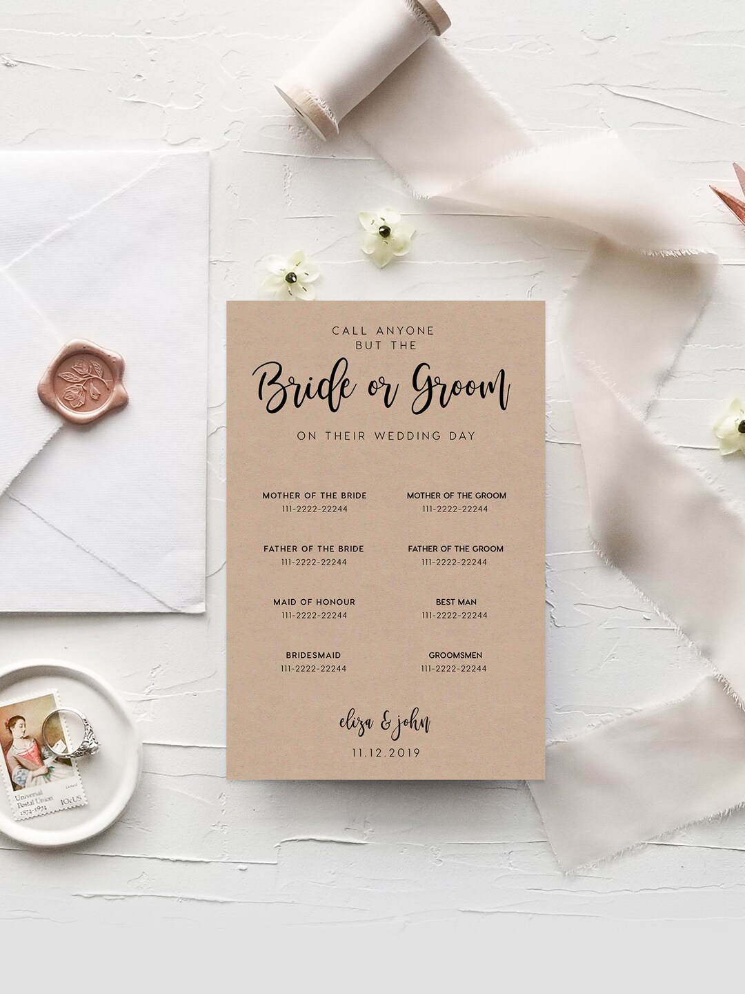 Call Anyone but the Bride Card INSTANT DOWNLOAD Wedding - Etsy