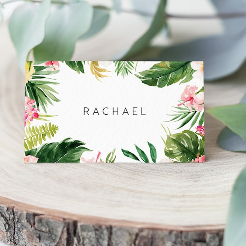 Floral Place Cards Template Name Templett Instant Download - Etsy
