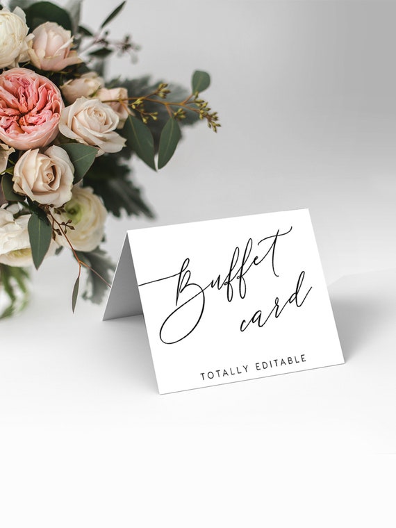 Buffet Card Template INSNTANT DOWNLOAD Wedding Food Label - Etsy