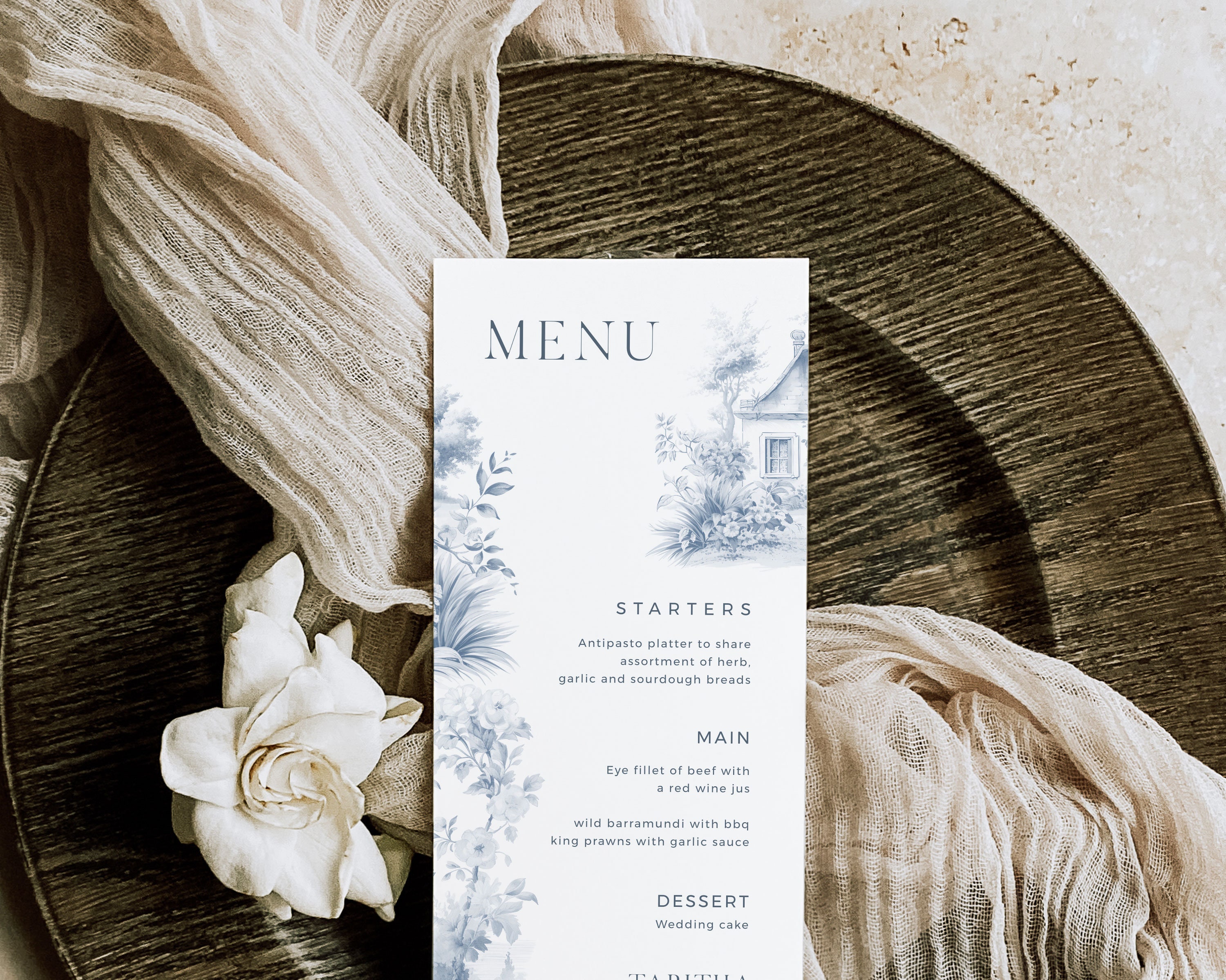 Toile Wedding Menu Template, Printable Eat Wedding Card, Vintage ...