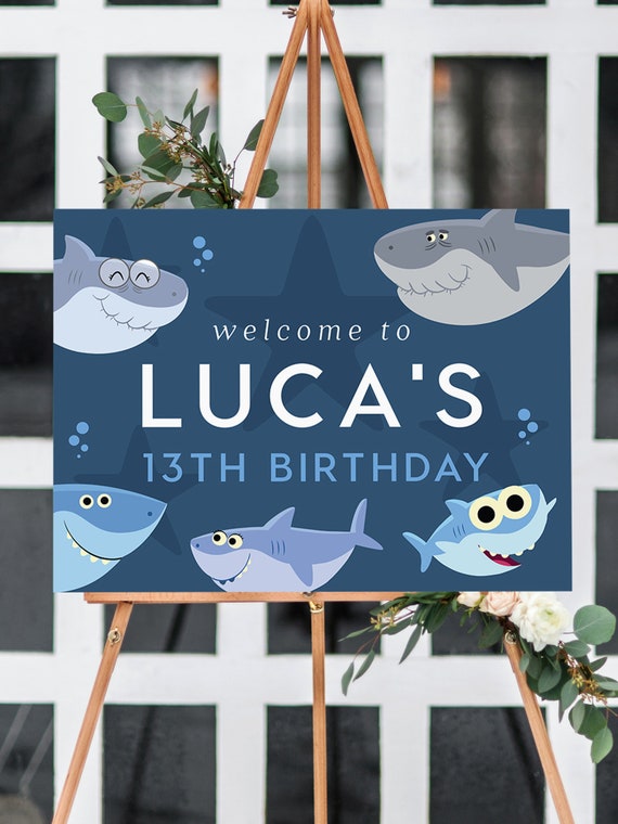 Baby Shark Welcome Sign INSTANT DOWNLOAD Poster Portrait | Etsy México