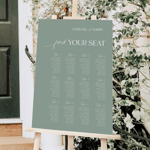 Sage Green Wedding Seating Chart Template INSTANT DOWNLOAD Modern ...