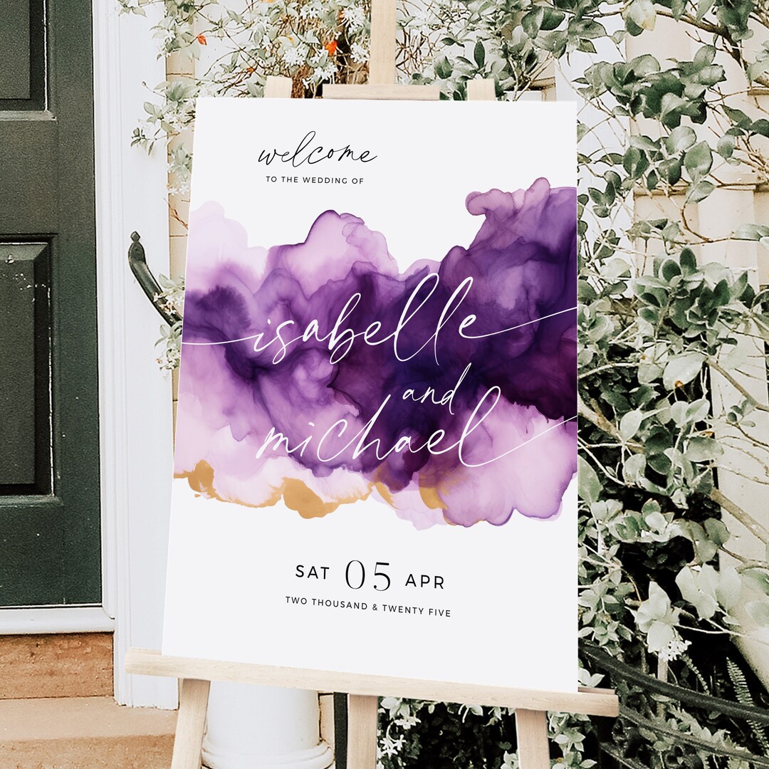 Wedding Welcome Sign Template, Welcome Poster, Modern Editable DIY ...