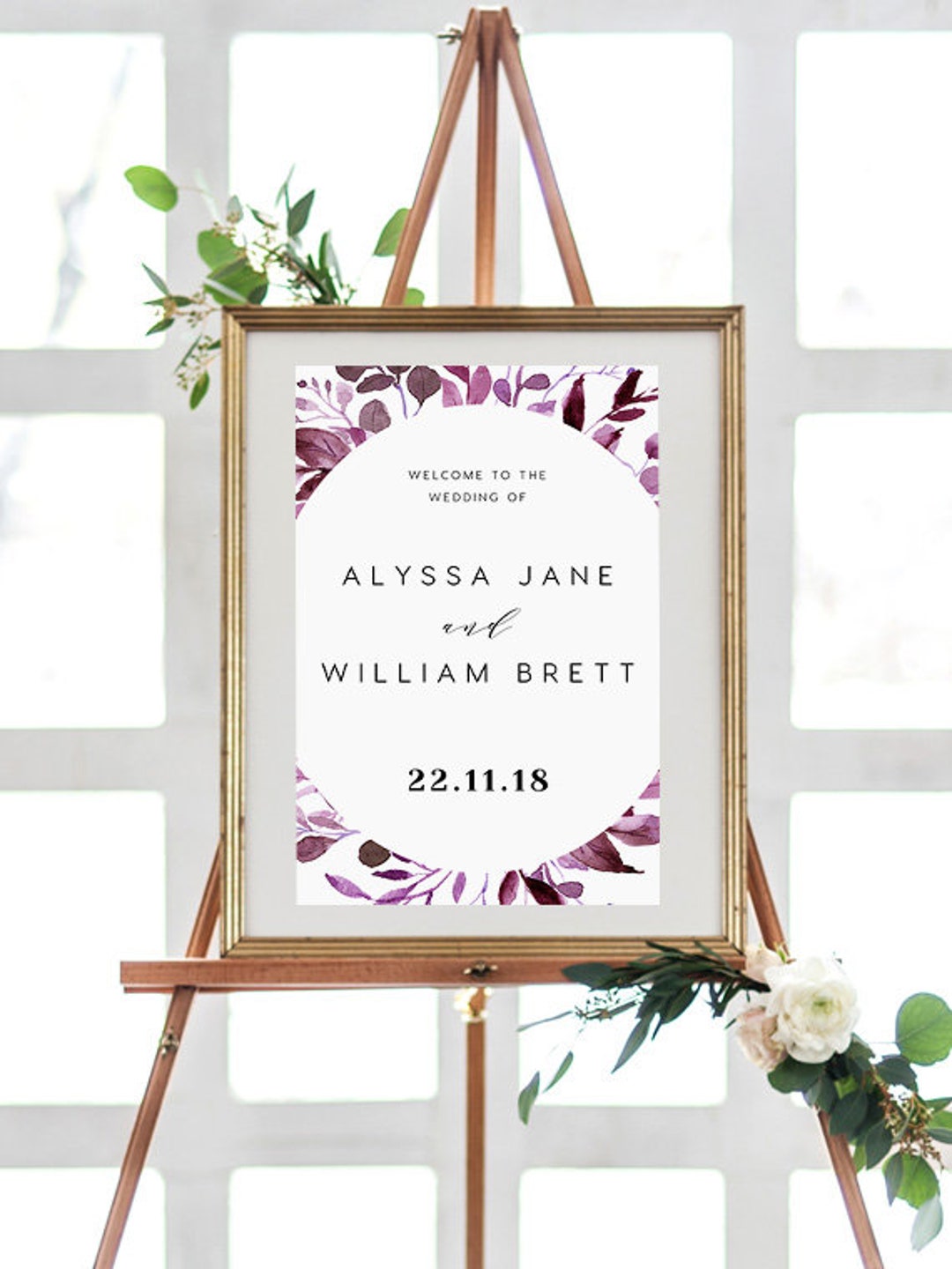 Purple Welcome Sign INSTANT DOWNLOAD Poster Portrait - Etsy