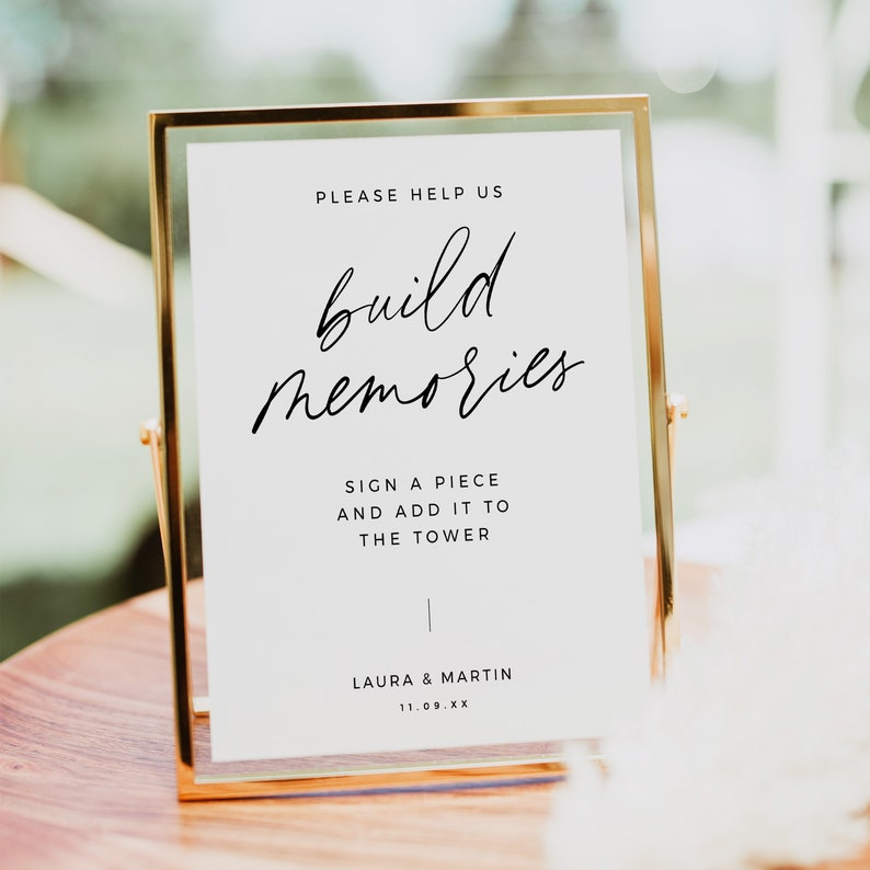 Sign a Block Guestbook Wedding Reception Sign, Leave a Note for the ...