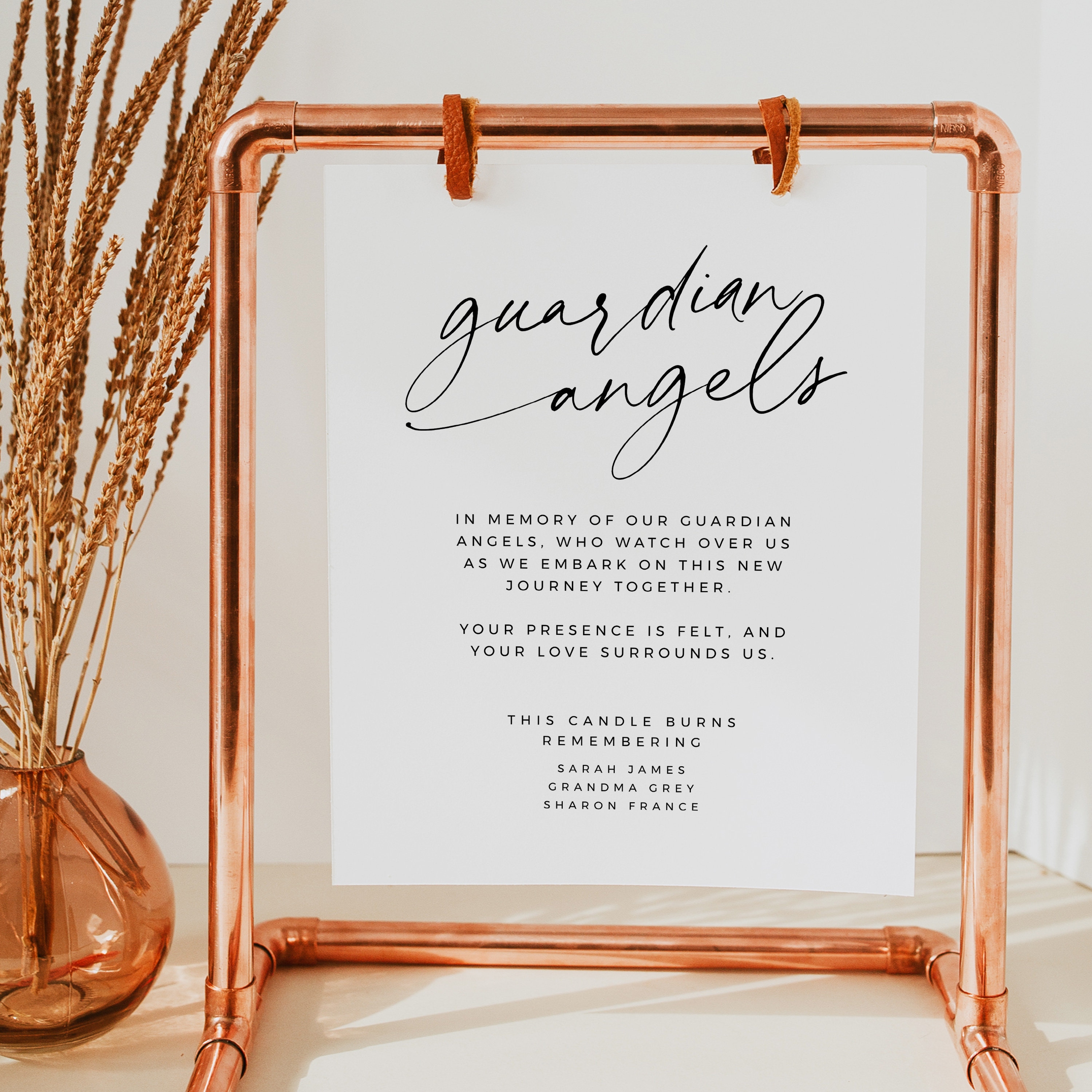 Printable Guardian Angels Sign, in Loving Memory Wedding Sign, Simple ...