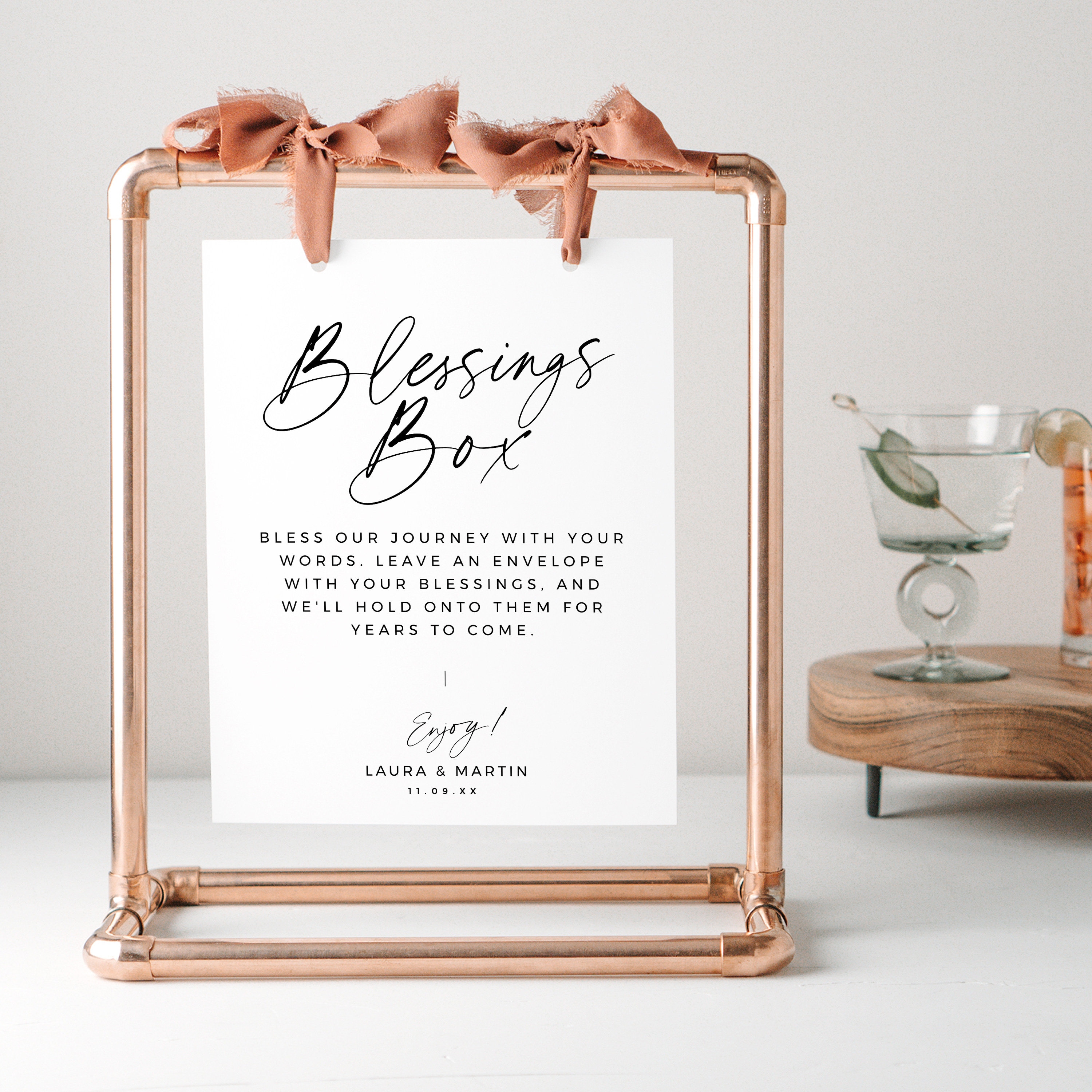 Blessing Box Well Wishes Wedding Sign, Instant Download, Words of ...