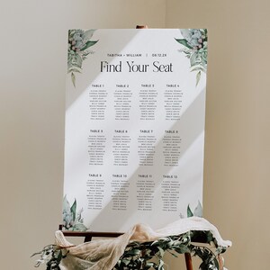Succulents Wedding Seating Chart Template INSTANT DOWNLOAD Elegant ...