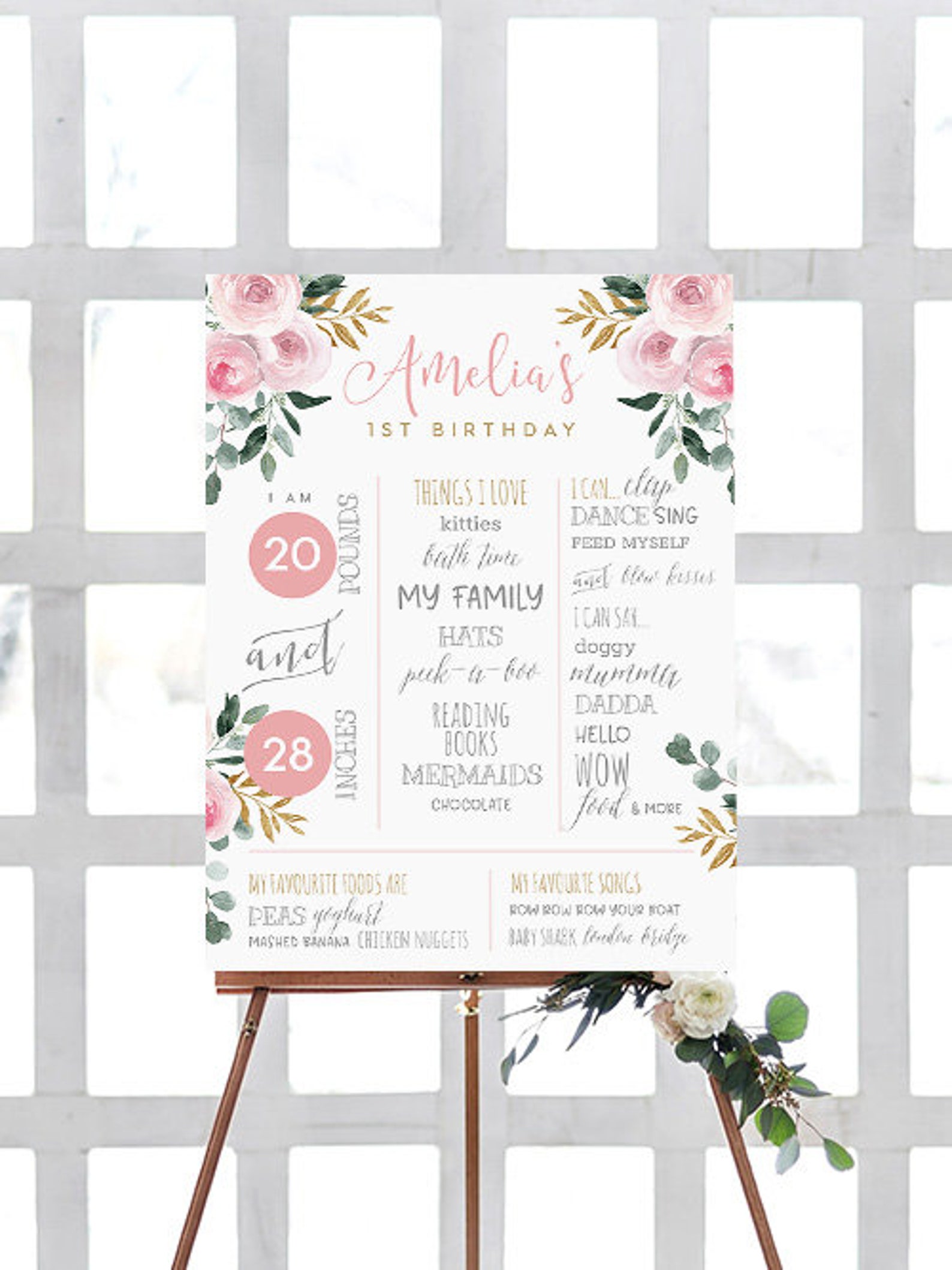 Milestone Board INSTANT DOWNLOAD Birthday Mile Stone Board | Etsy