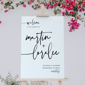 Wedding Welcome Sign Template, Welcome Poster, Modern Editable DIY ...