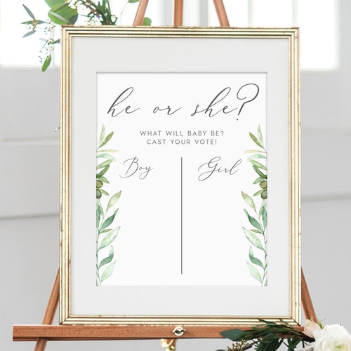 He or She What Will Baby Be Sign Gender Guess Board - Etsy