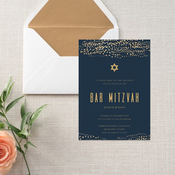 Bar Mitzvah Invite - Etsy