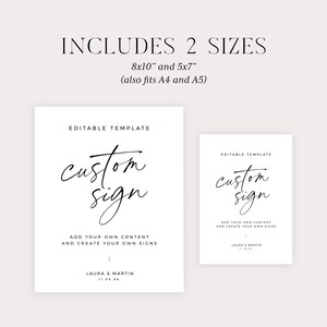 Minimalist Custom Sign Template, Create Your Own Sign, Modern Editable ...