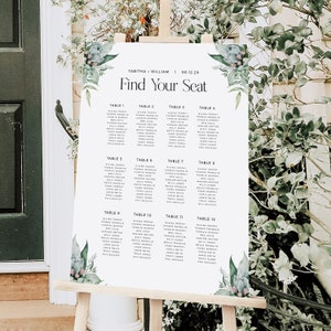 Succulents Wedding Seating Chart Template INSTANT DOWNLOAD Elegant ...