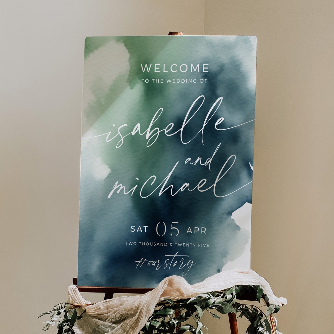Wedding Welcome Sign Template, Welcome Poster, Modern Editable DIY ...