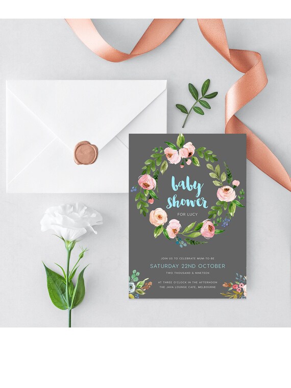 Black Baby Shower Invitation INSTANT DOWNLOAD Editable PDF - Etsy
