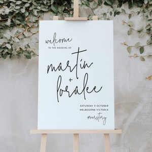 Wedding Welcome Sign Template, Welcome Poster, Modern Editable DIY ...