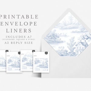 5x7 Envelope Liner Template With Printable Wedding Vellum Overlay, Euro ...