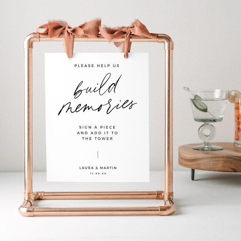 Sign a Block Guestbook Wedding Reception Sign, Leave a Note for the ...