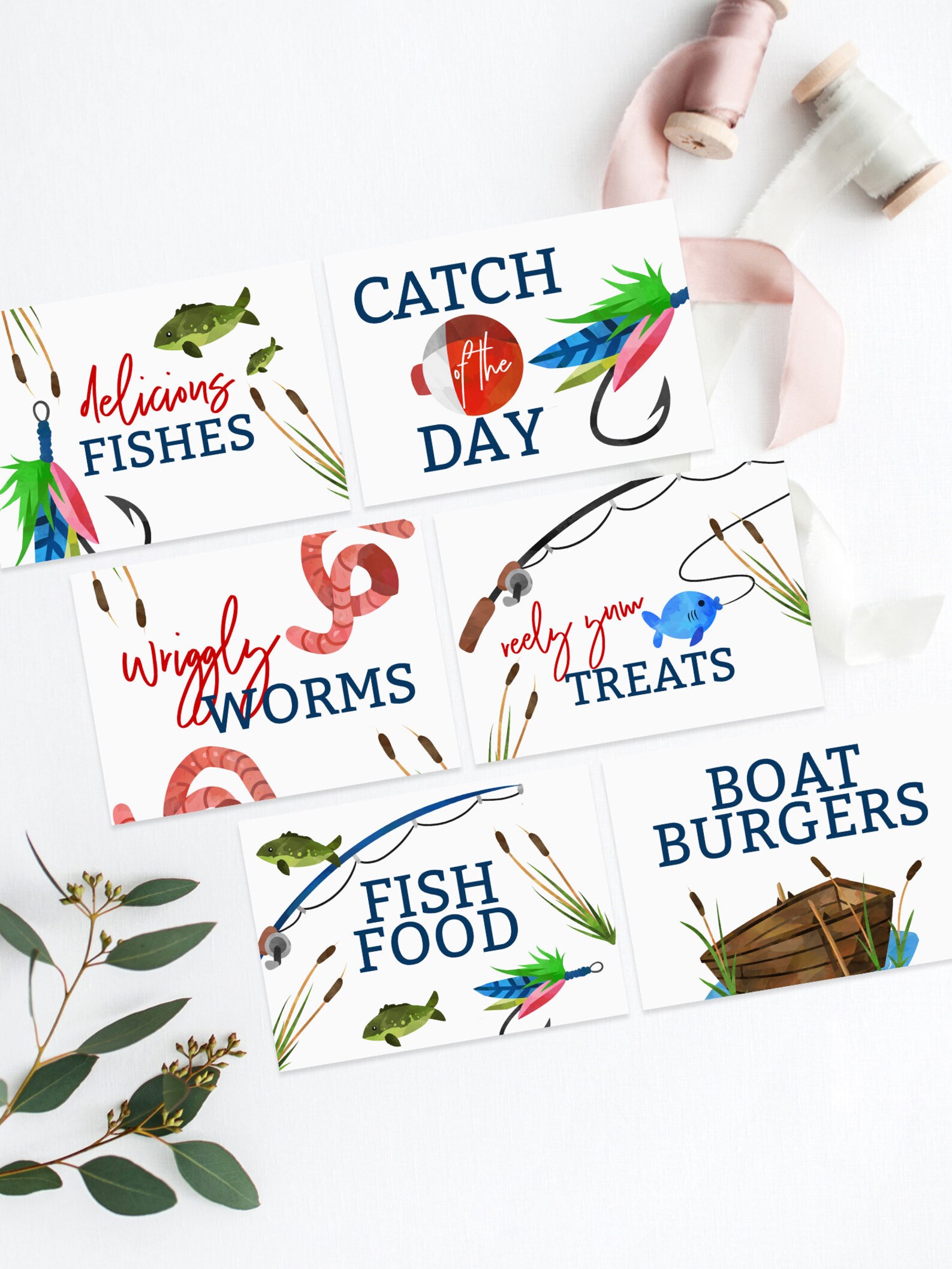 Fishing Food Table Signs INSTANT DOWNLOAD Birthday Signs DIY | Etsy