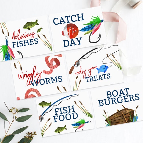Fishing Food Table Signs INSTANT DOWNLOAD Birthday Signs DIY - Etsy