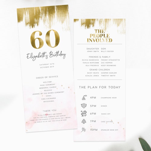 Slim Birthday Program INSTANT DOWNLOAD Printable Paddle - Etsy