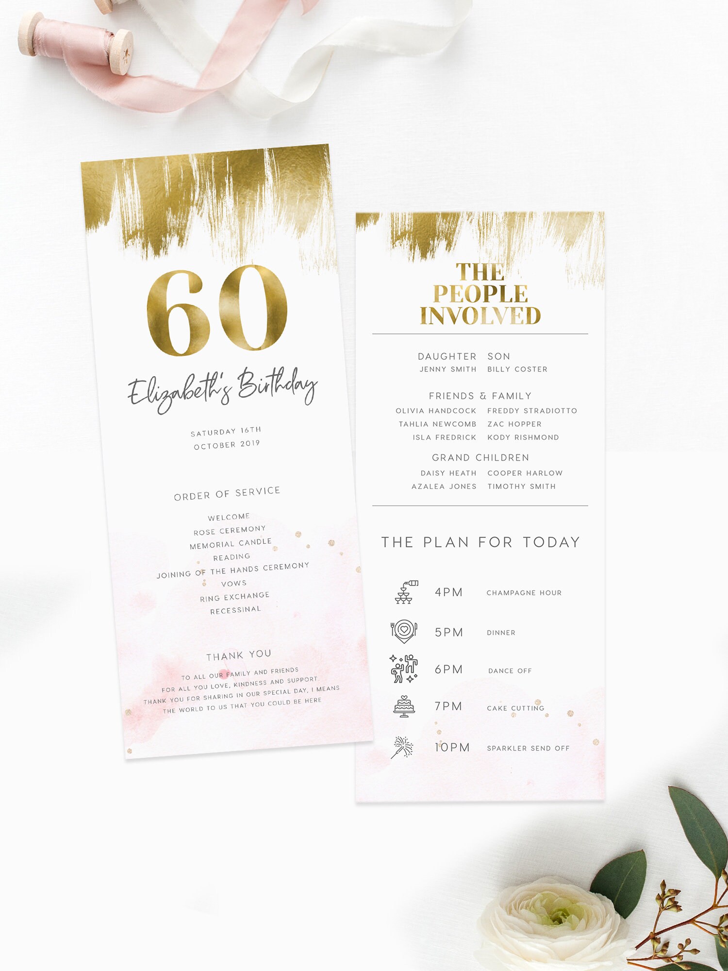 Slim Birthday Program INSTANT DOWNLOAD Printable Paddle - Etsy