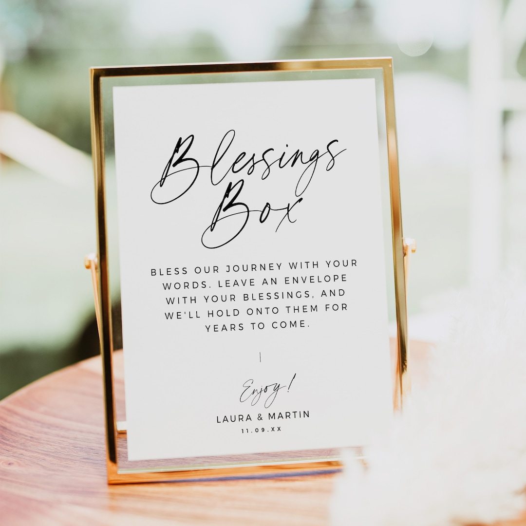 Blessing Box Well Wishes Wedding Sign, Instant Download, Words of ...