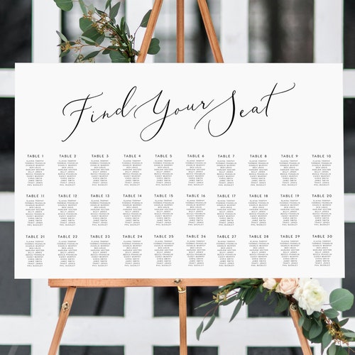 Landscape Seating Chart INSTANT DOWNLOAD Portrait - Etsy