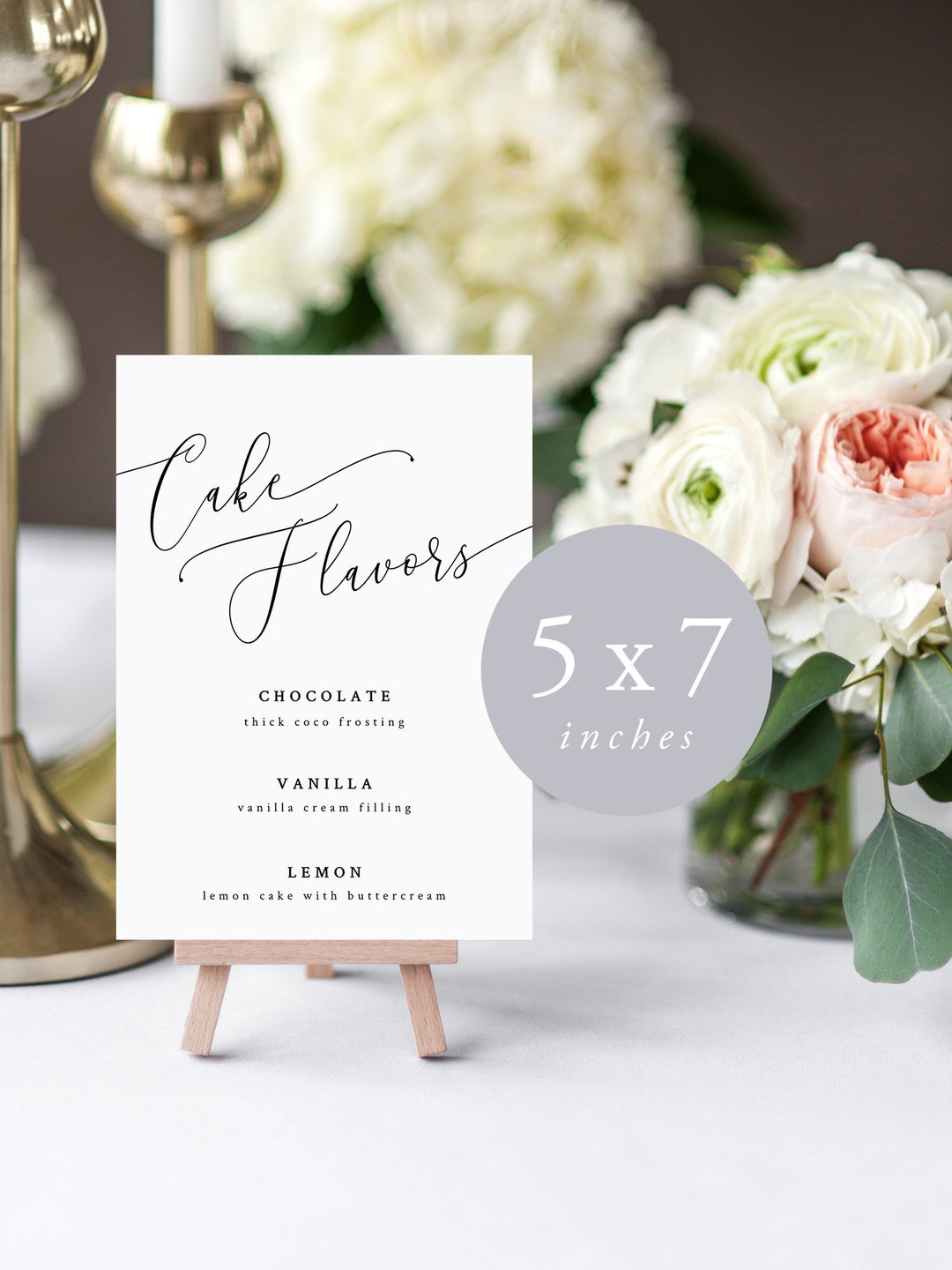 Cake Flavors Sign INSTANT DOWNLOAD, Printable Wedding Signs, Cake Table ...