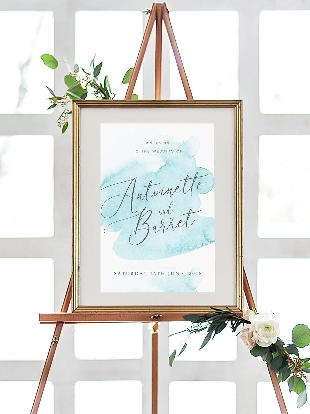 Aqua Welcome Sign INSTANT DOWNLOAD Poster Portrait Templett - Etsy