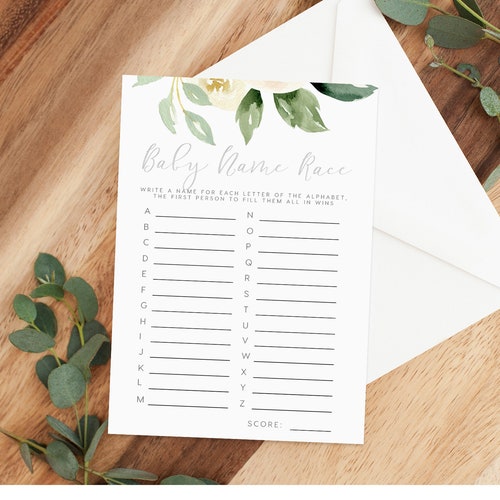 Name Game Chalkboard Boy Baby Shower Games Name Baby Shower - Etsy