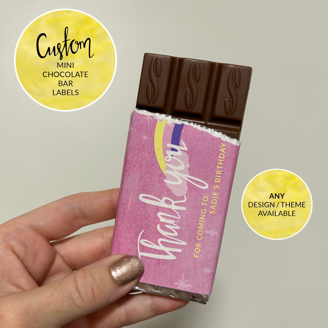 Custom Mini Chocolate Bar Labels, Chocolate Bar Wrappers, Chocolate Bar ...